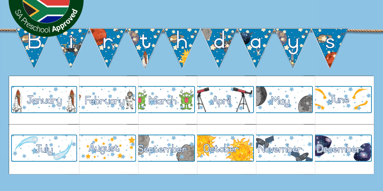 Space-Themed Birthday Chart (teacher made) - Twinkl