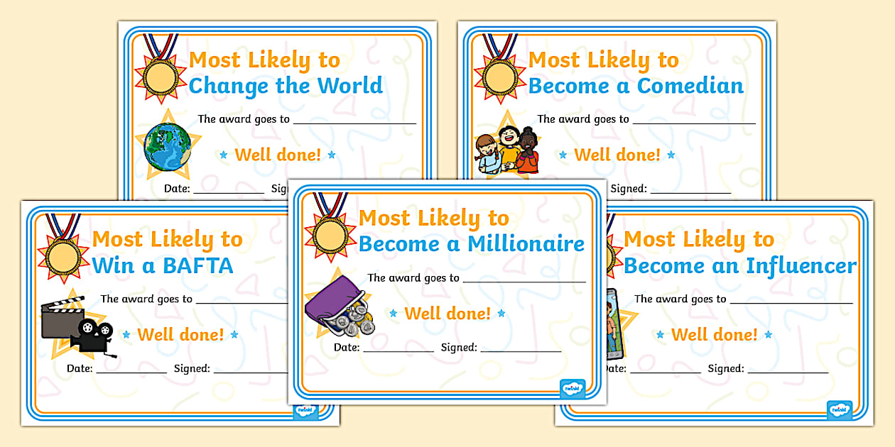 Funny End of Year Certificates (teacher made) - Twinkl