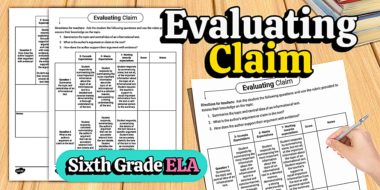 Sixth Grade Evaluating Claim Discussion-Based Assessment