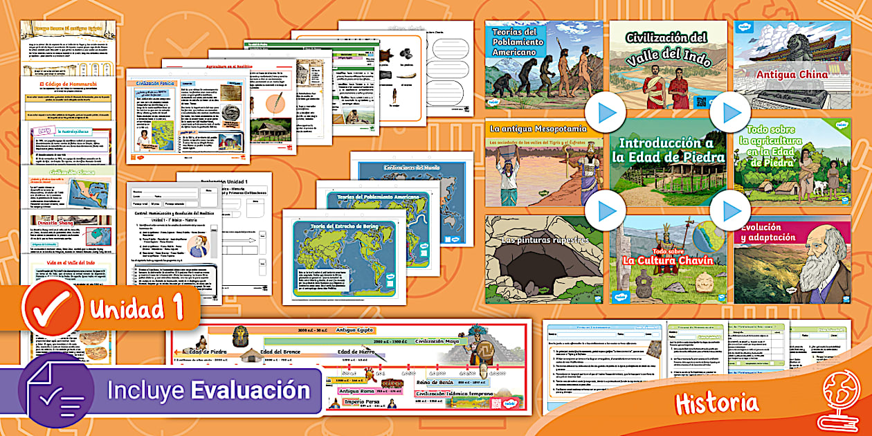 Pack | Historia | Neolítico y Civilizaciones | Unidad 1 | 7°