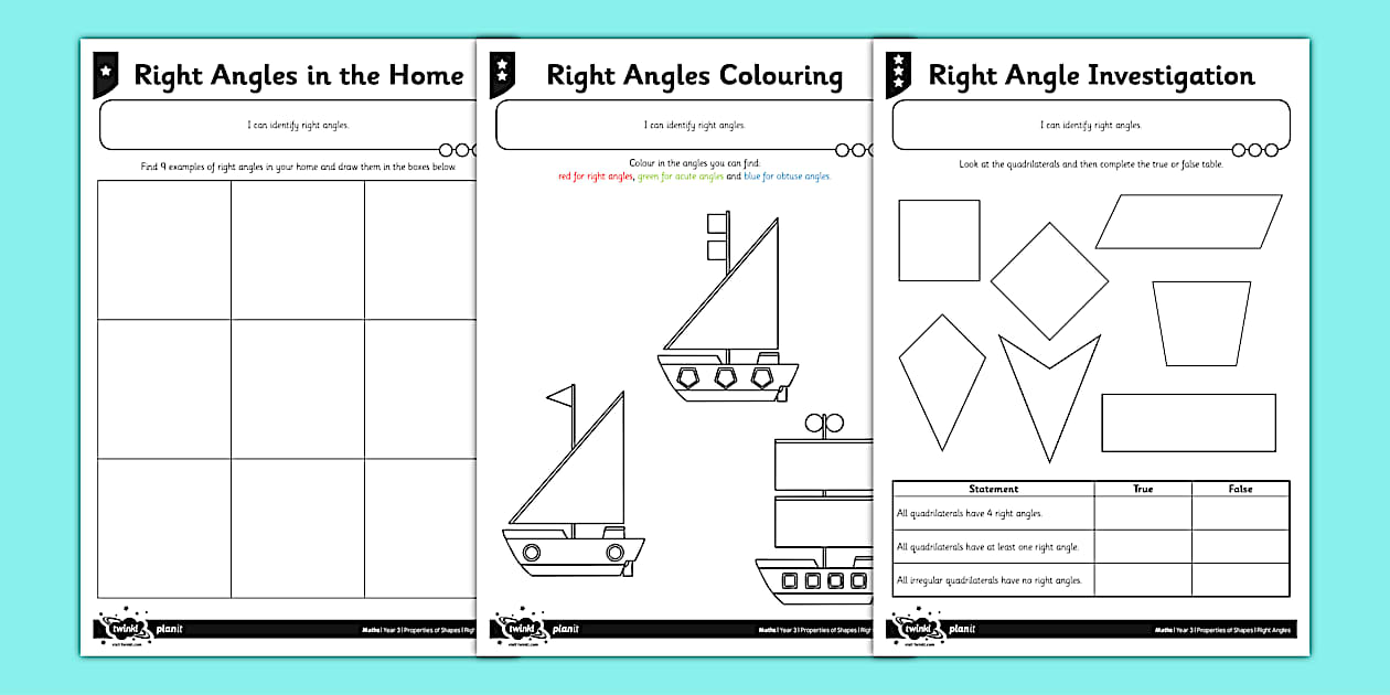 PlanIt Maths Y3 Properties of Shapes Right Angles Home Learning