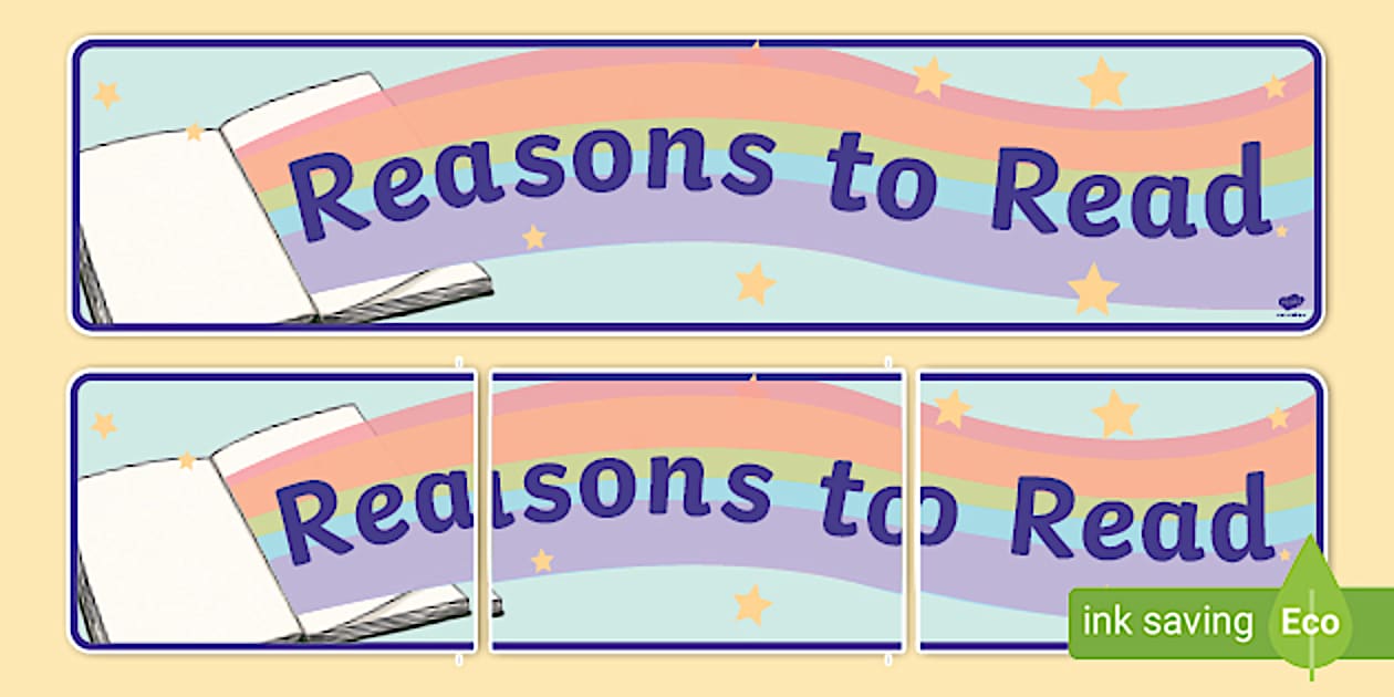 👉 Reasons to Read Display Banner (teacher made) - Twinkl