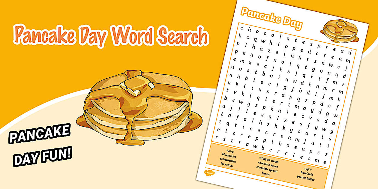 Pancake Day Word Search