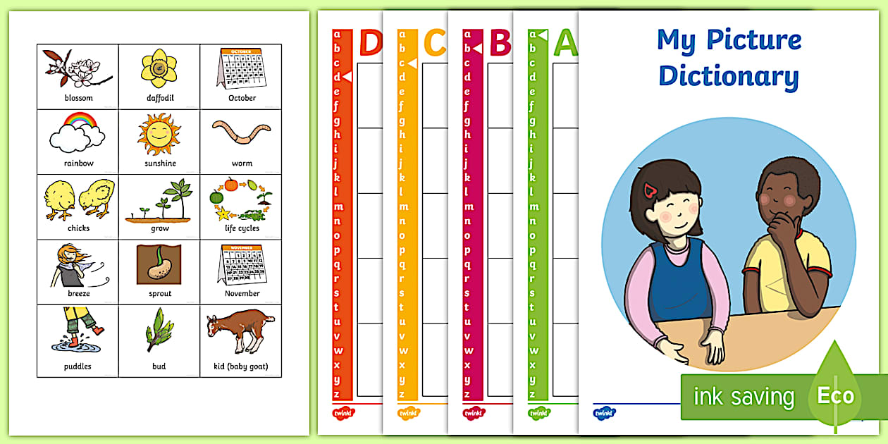 Editable Spring Picture Dictionary and Word Cards - Twinkl