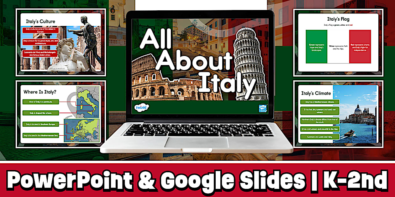 All About Italy PowerPoint & Google Slides for K-2nd Grade