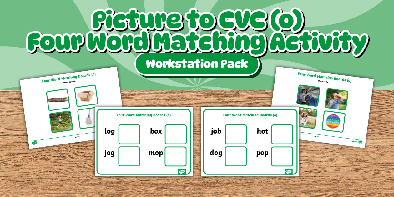 Workstation, CVC, Phonics Matching Activity