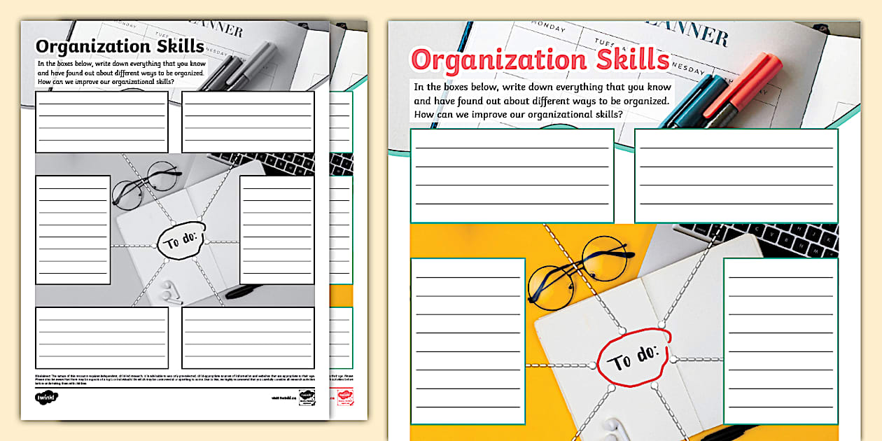 Organization Skills Mind Map (teacher made) - Twinkl