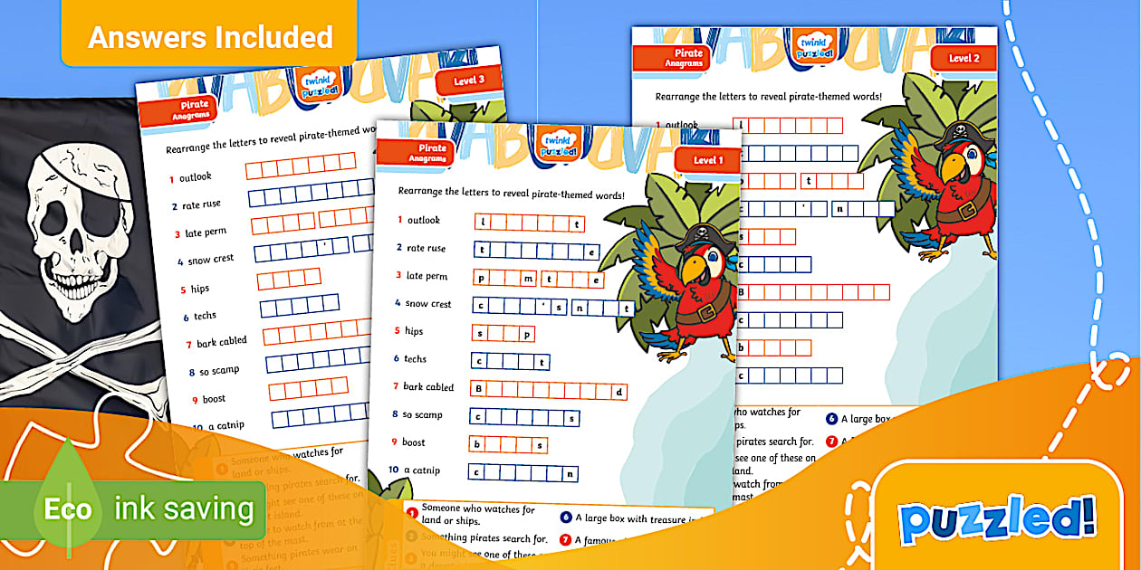 pirate anagrams - Twinkl Puzzled - kids (Teacher-Made)