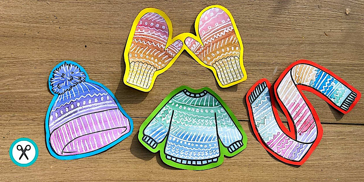 Wax Crayon Winter Pattern | Winter Crafts