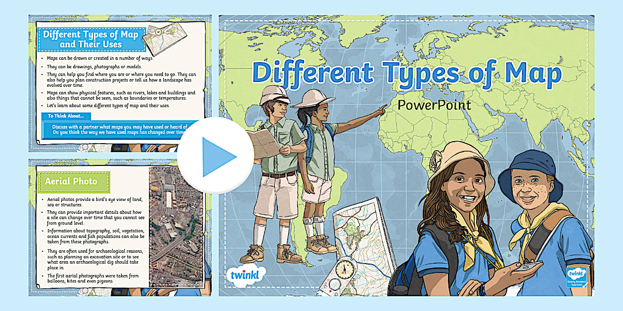 Different Types of Map PowerPoint - Twinkl - Geography