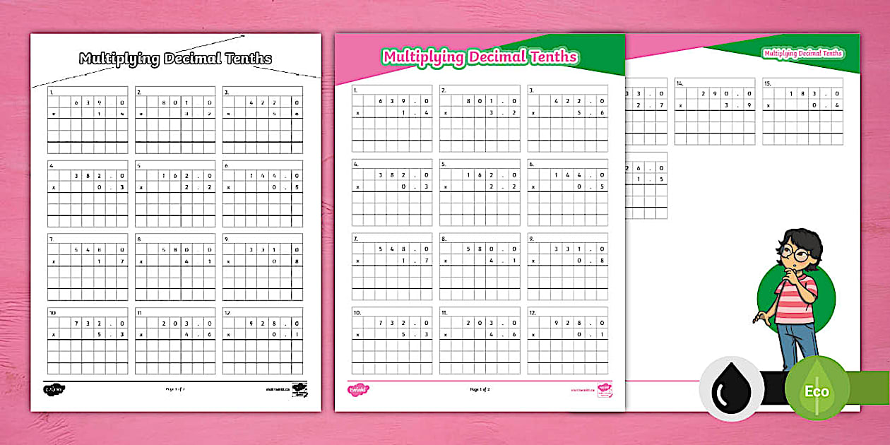 3 Digit Multiplication With Decimal Tenths Activity - Twinkl