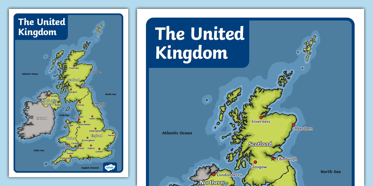United Kingdom Map (teacher made) - Twinkl