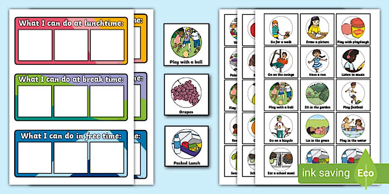 Editable Lunchtime Breaktime and Free Time Support Timetable