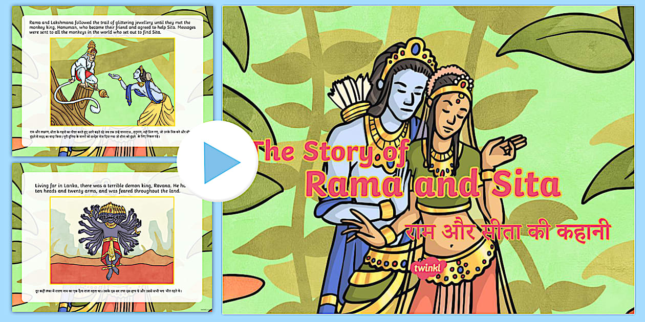 The Story of Rama and Sita PowerPoint English/Hindi - Twinkl