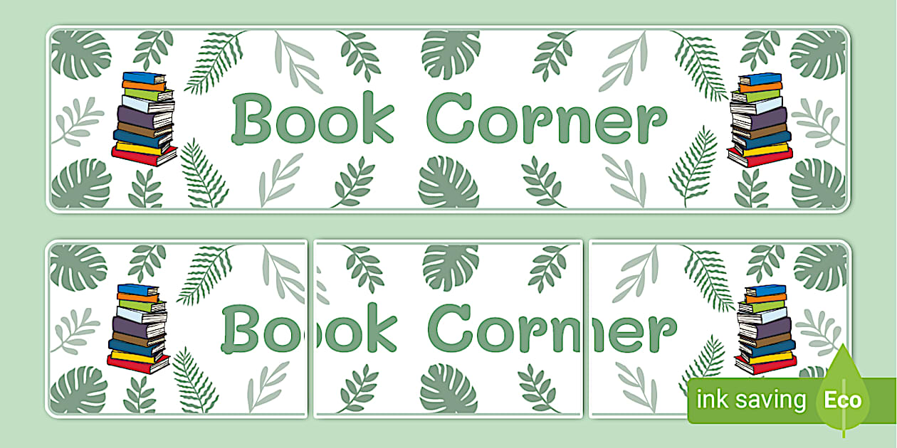 👉 Botanical Themed Book Corner Display Banner - Twinkl