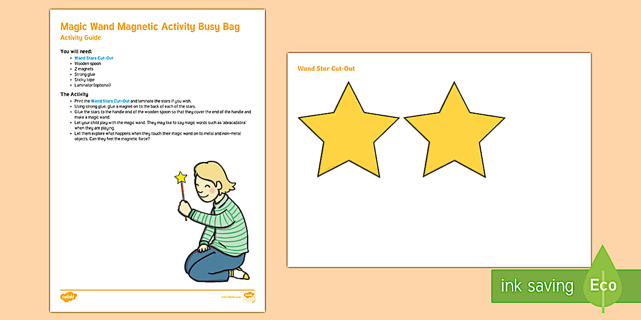 Magic Wand Magnetic Activity Busy Bag Resource Pack for Parents