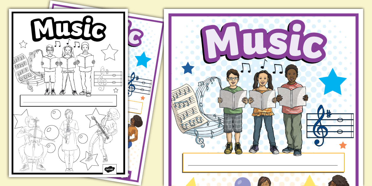 Music Book Cover (teacher made) - Twinkl