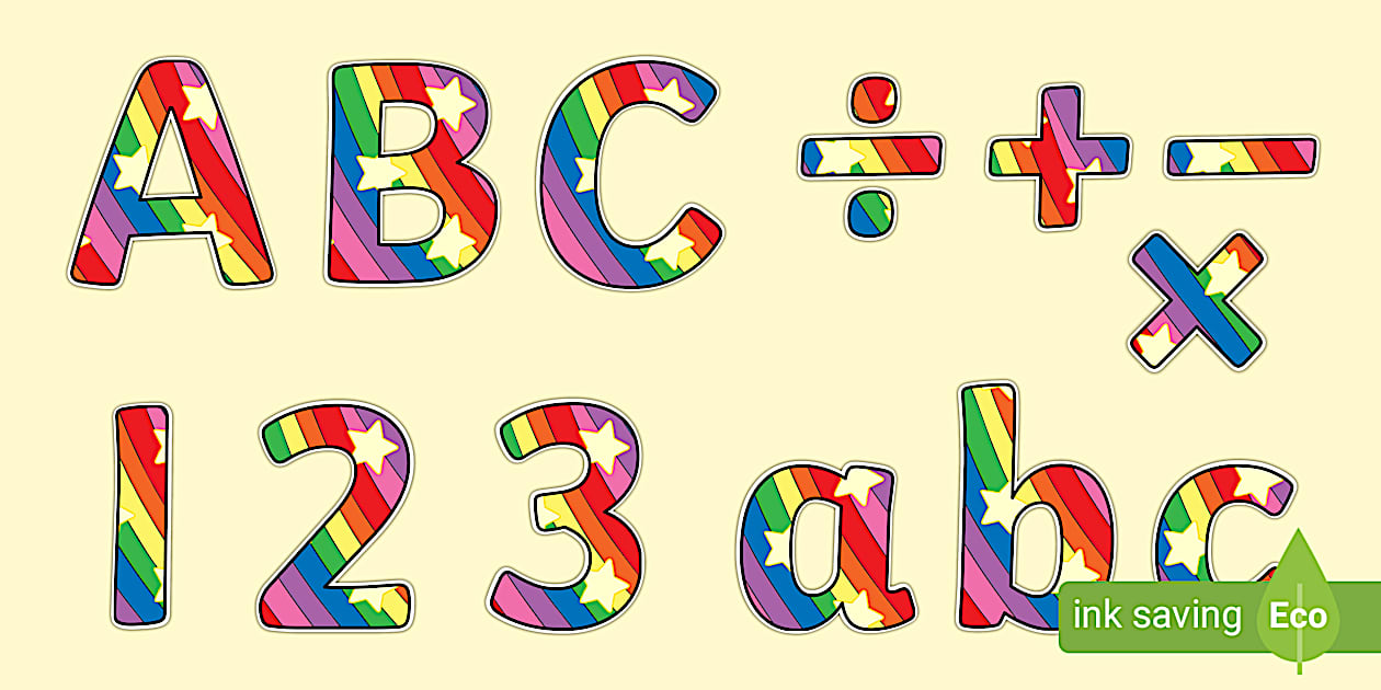 Cursive Rainbow and Star Display Lettering (teacher made)