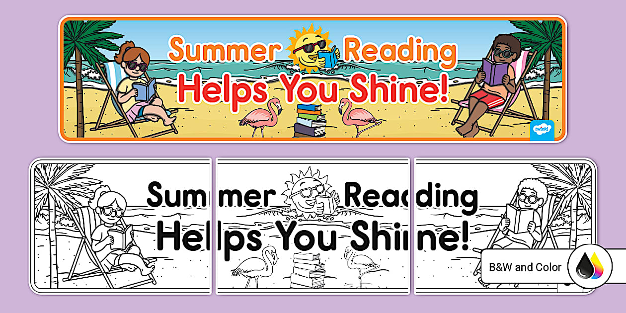 Summer Reading Helps You Shine! Banner (teacher made)