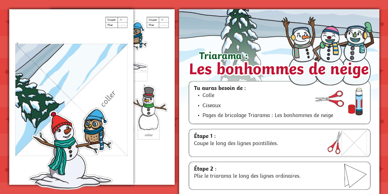 Création de triarama : Les bonhommes de neige - Twinkl