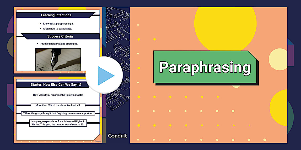 Paraphrasing PowerPoint (Teacher-Made) - Twinkl