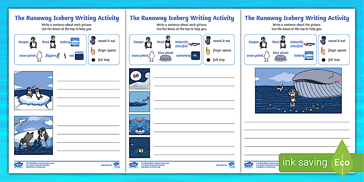 The Runaway Iceberg Early Writing Activities | Twinkl