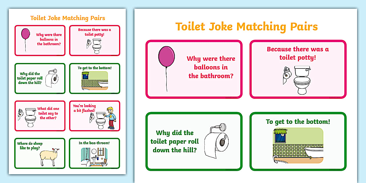 Toilet Jokes for Kids Matching Cards (teacher made) - Twinkl