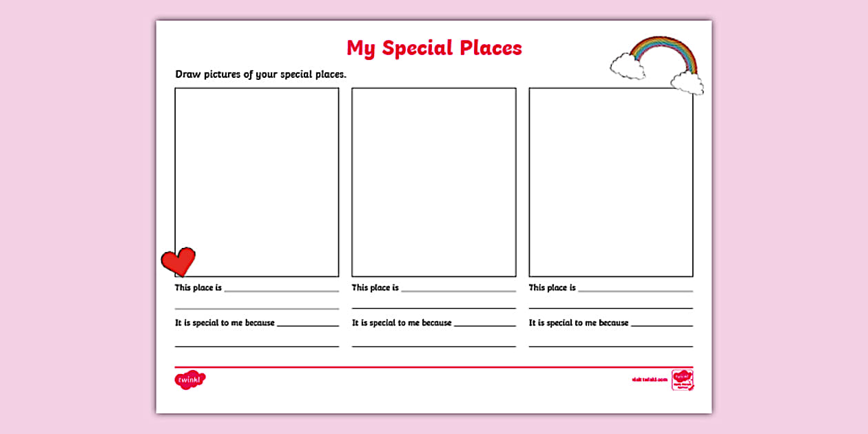 My Special Places Activity - Twinkl - KS1 (teacher made)