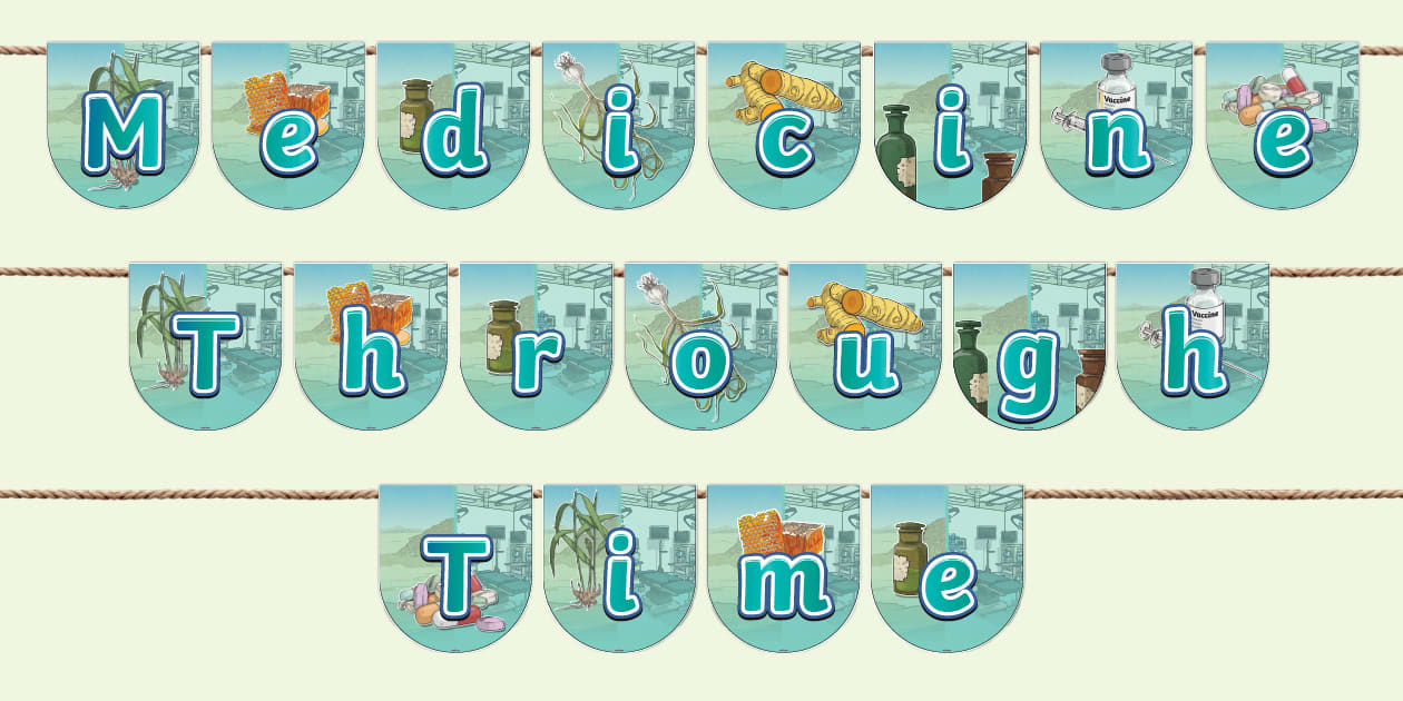 Medicine Through Time Bunting (teacher made) - Twinkl