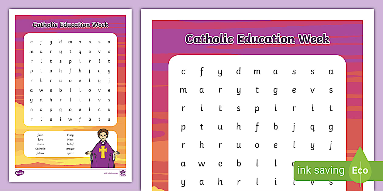 Catholic Education Week Word Search