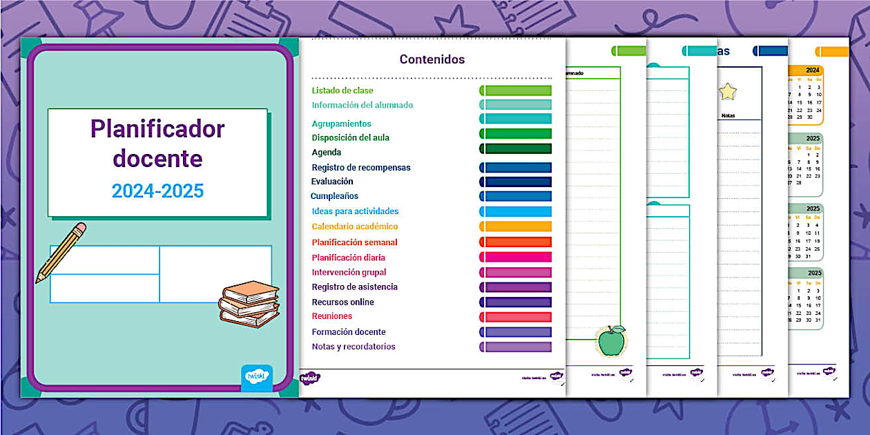 Planificador del profesor editable 2025-2026 (teacher made)