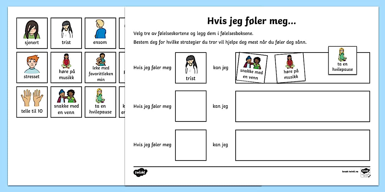 Hvis jeg føler meg... kan jeg... | Aktivitetsark - Twinkl