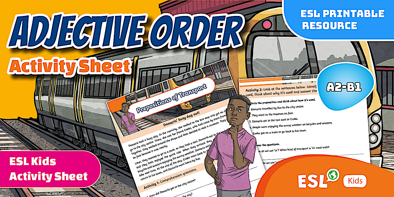 ESL Transport Prepositions Activity Sheet