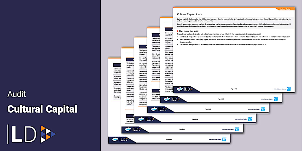 Cultural Capital Audit Tool - Leaders - Twinkl