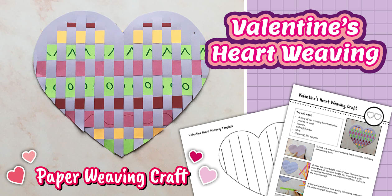 Valentine's Heart Weaving Paper Craft Activity