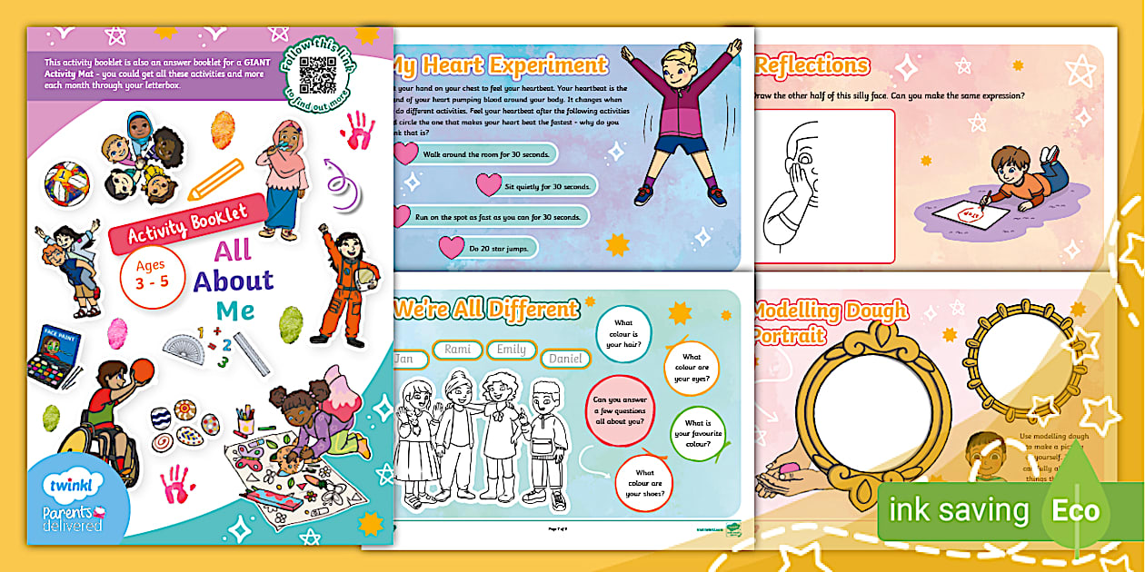 All About Me Activity Booklet (Ages 3 - 5) (teacher made)
