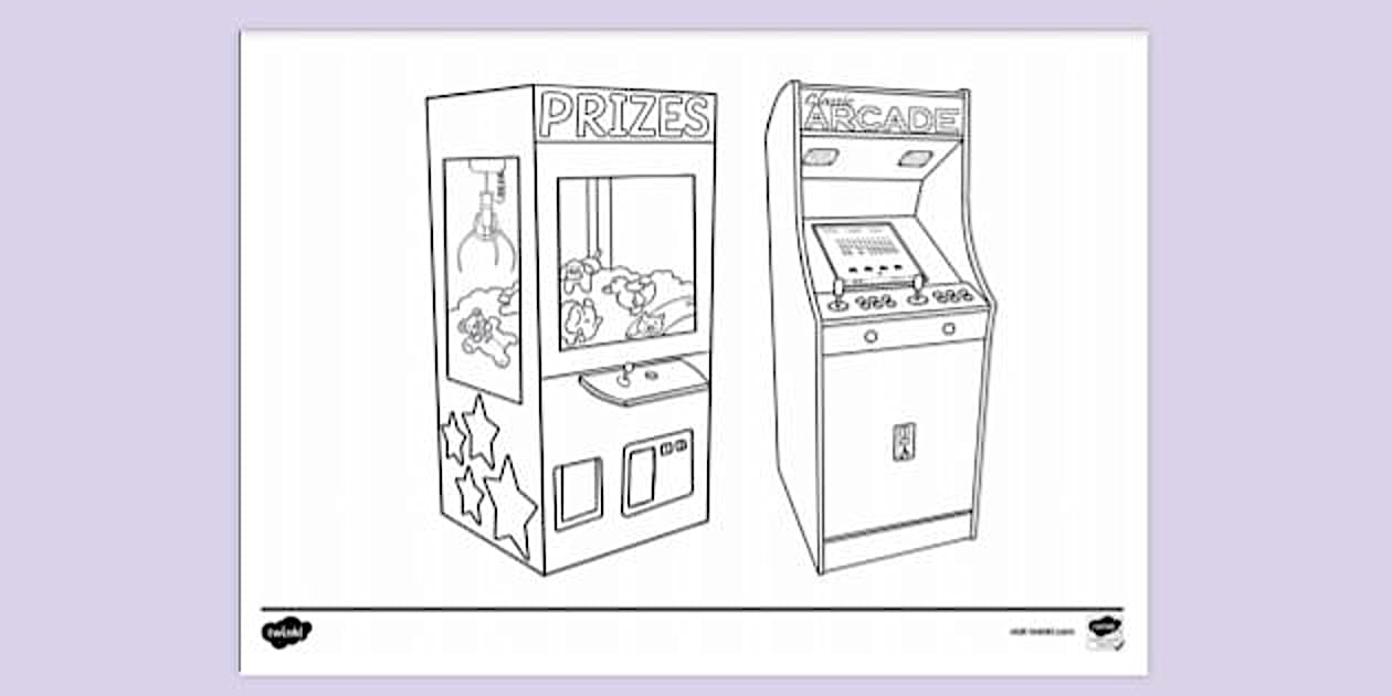 Arcade Machine Colouring Sheet | Colouring Pages - Twinkl