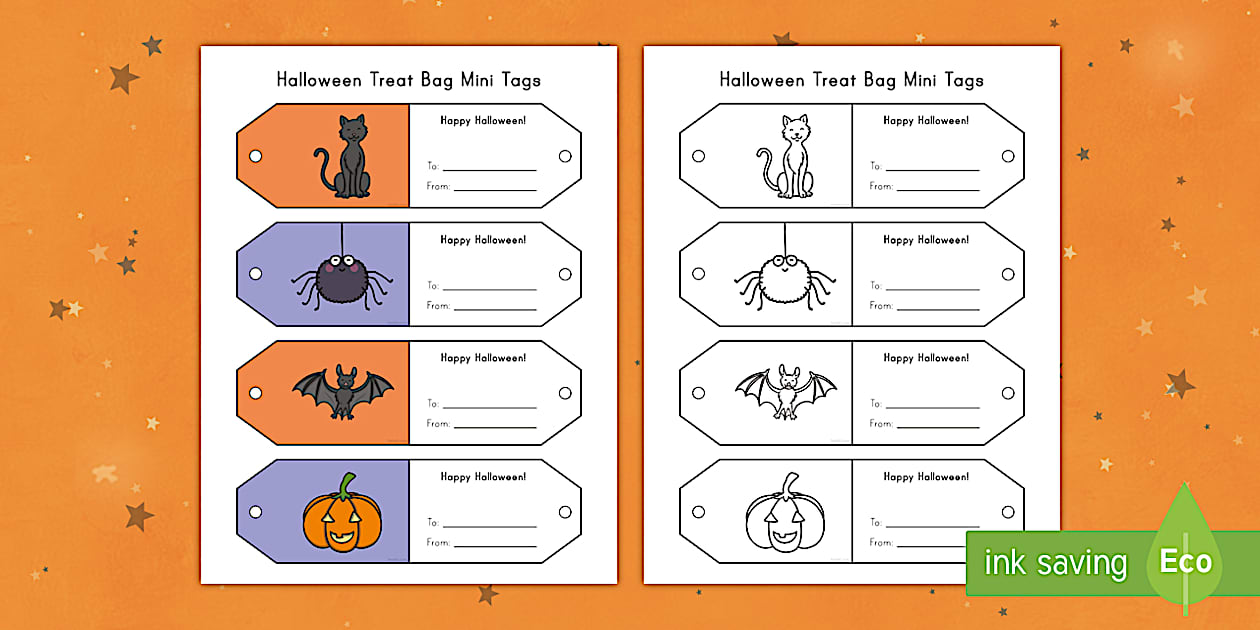 Halloween Treat Bag Tags Printable | Twinkl (teacher made)