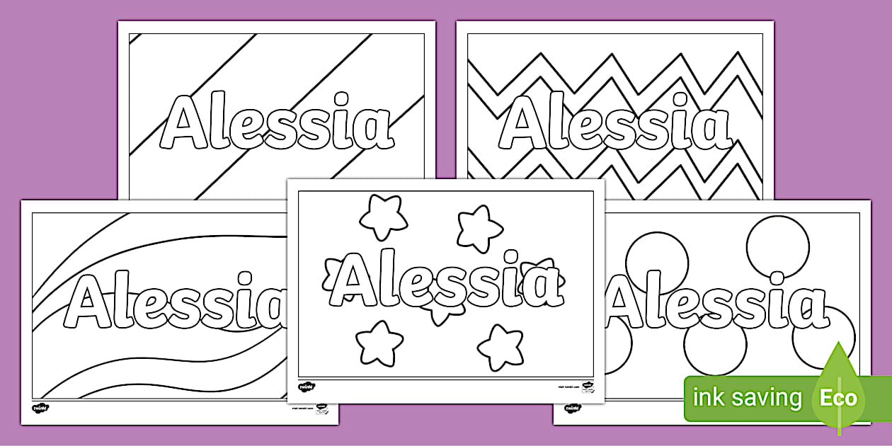 Alessia Name Simple Colouring Activity | Twinkl | KS1