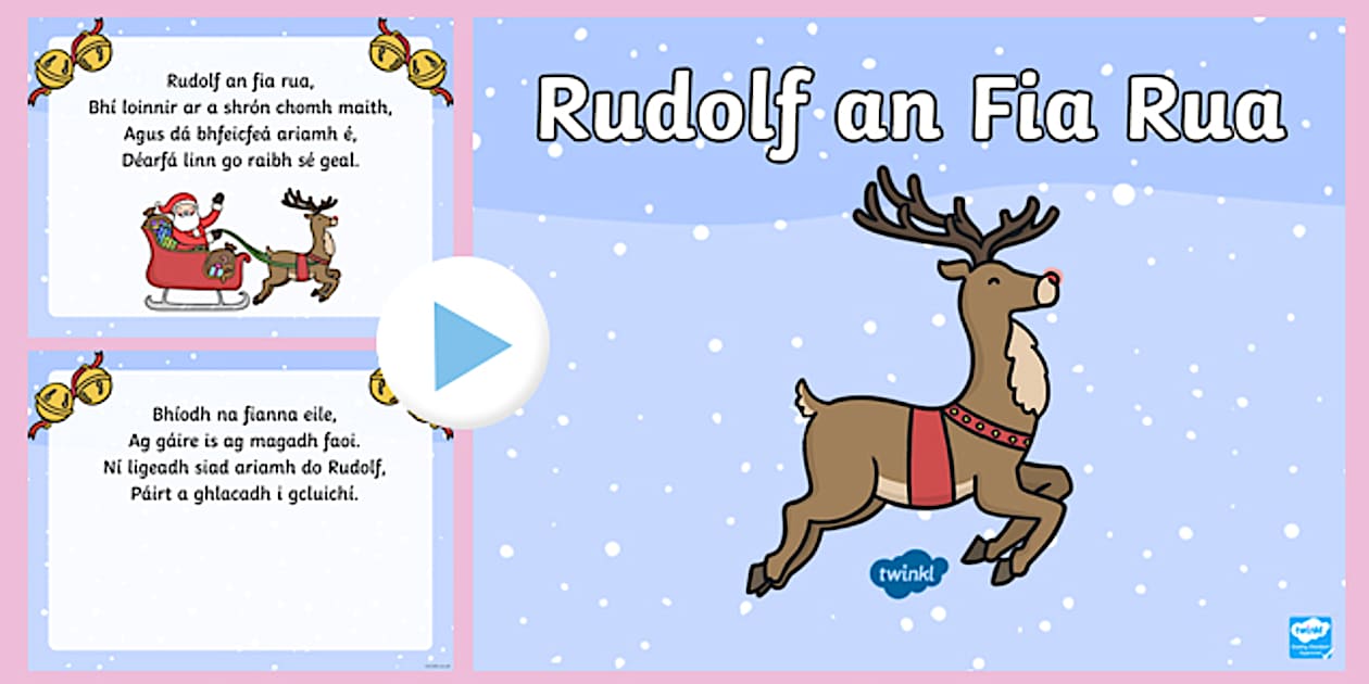 Rudolf an Fia Rua PowerPoint | Winter Song as Gaeilge