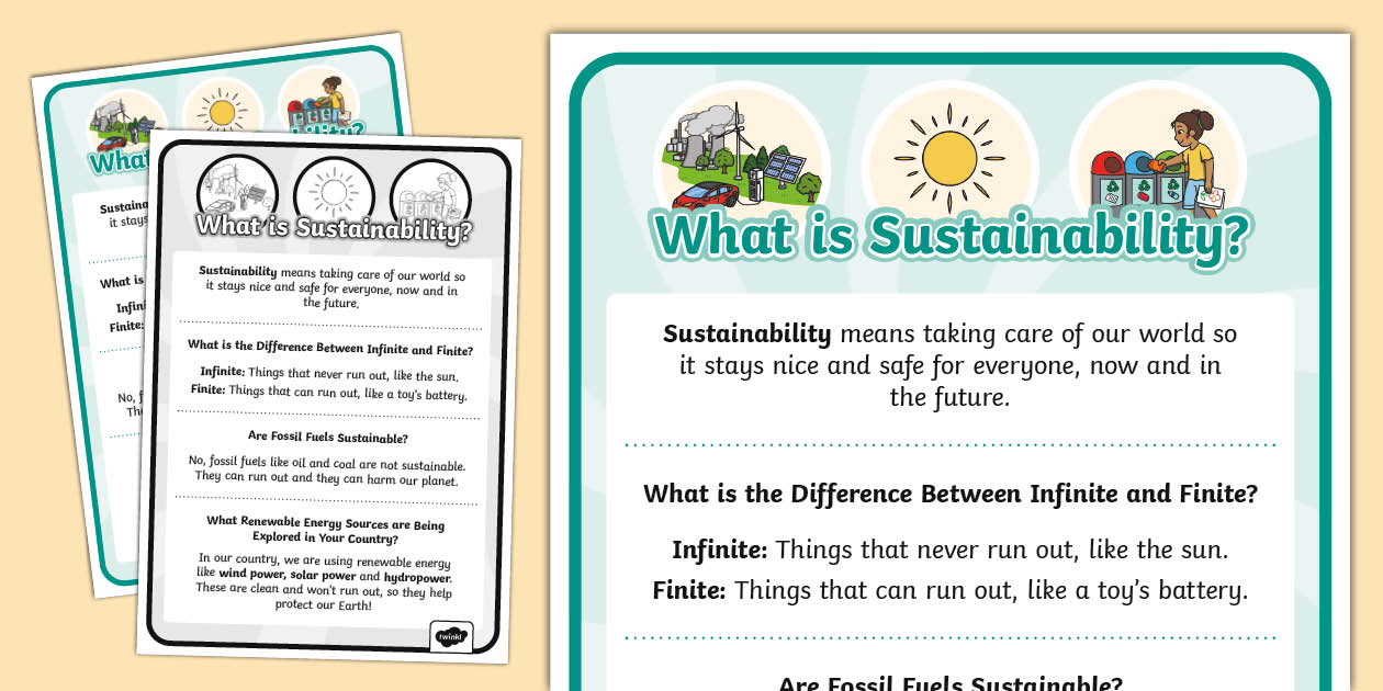 What Is Sustainability? Display Poster (teacher made)