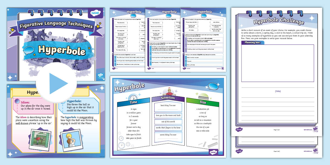 KS2 Figurative Language Techniques: Hyberbole Activity Pack