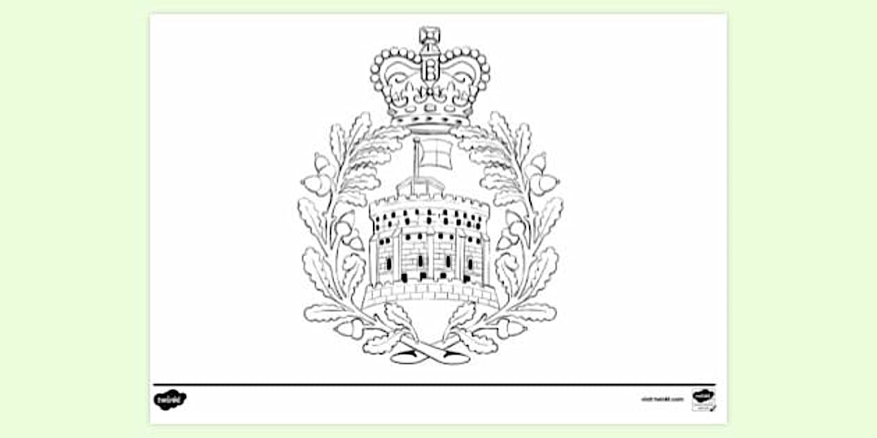 Windsor Coat of Arms Colouring | Colouring Sheet - Twinkl