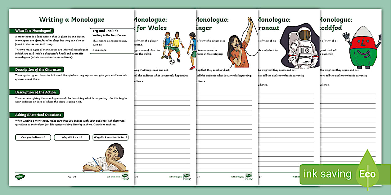Creating a Monologue Activity Sheets (teacher made) - Twinkl