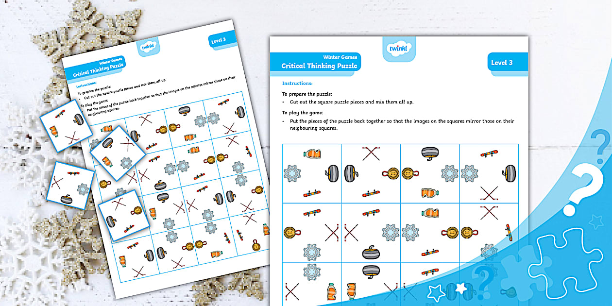 Winter Olympics Critical Thinking Puzzle - L3 (teacher made)