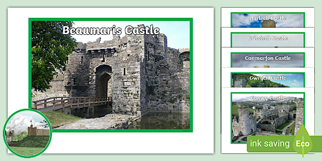 Welsh Castles Pictures for Display | Welsh Resources Twinkl