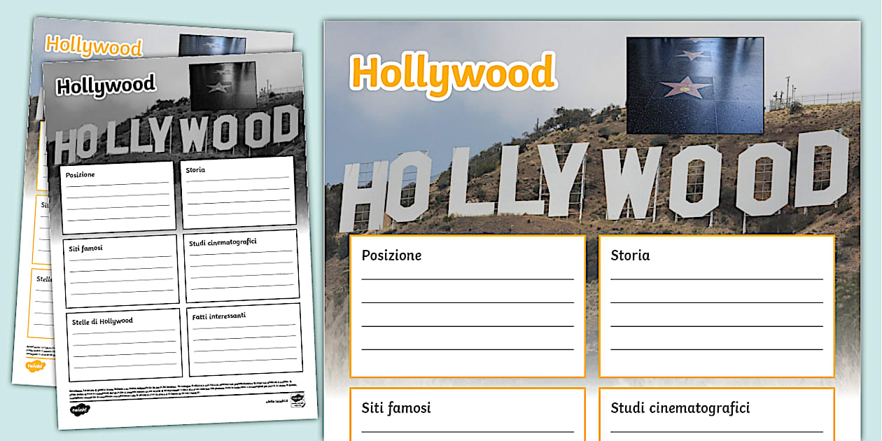 Modello di scheda informativa: Hollywood (Teacher-Made)