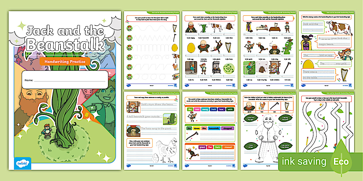 Jack and the Beanstalk Handwriting Practice Booklet