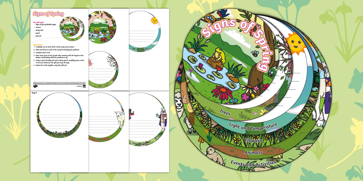 Signs of Spring Circles Booklet (teacher made) - Twinkl