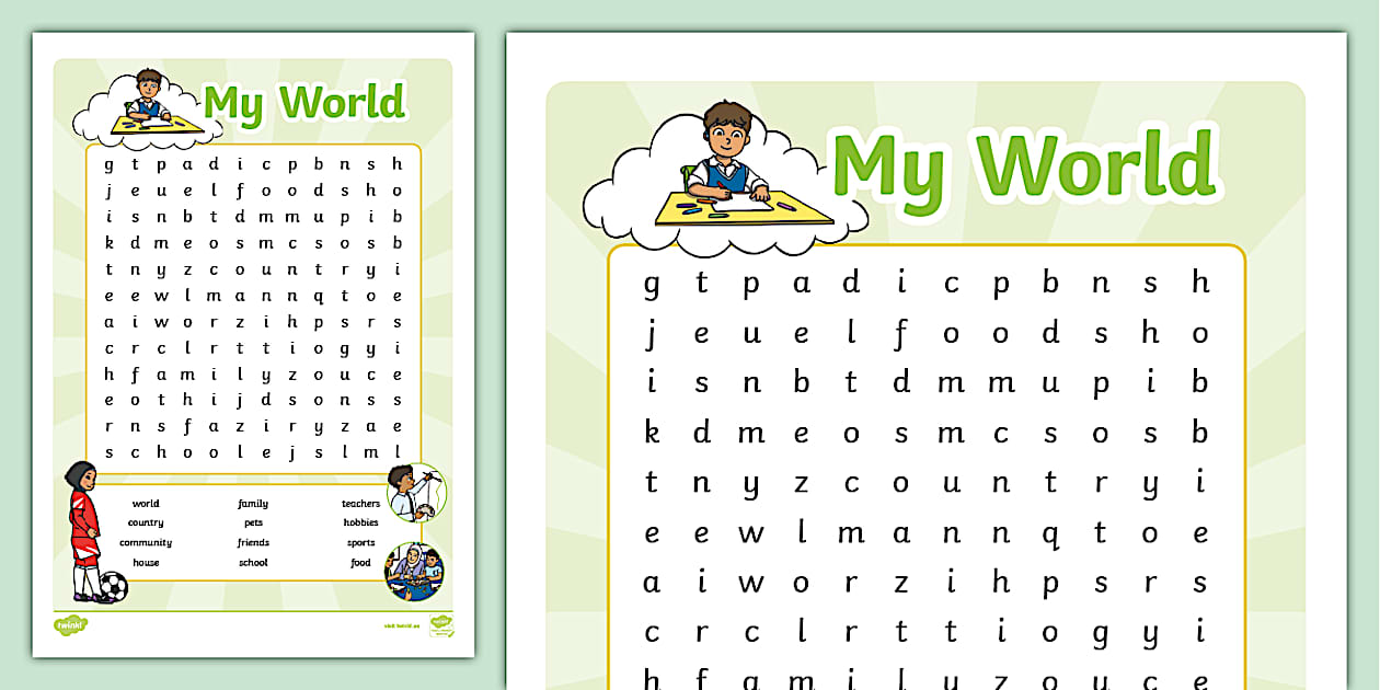 My World - Word Search (teacher made) - Twinkl